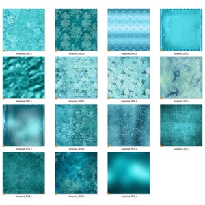 Turquoise Textures Digital Paper, Printable Scrapbook Paper With Teal ...