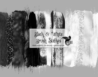Paint Brush Strokes Black Glitter Sublimation Design Printable PNG ...