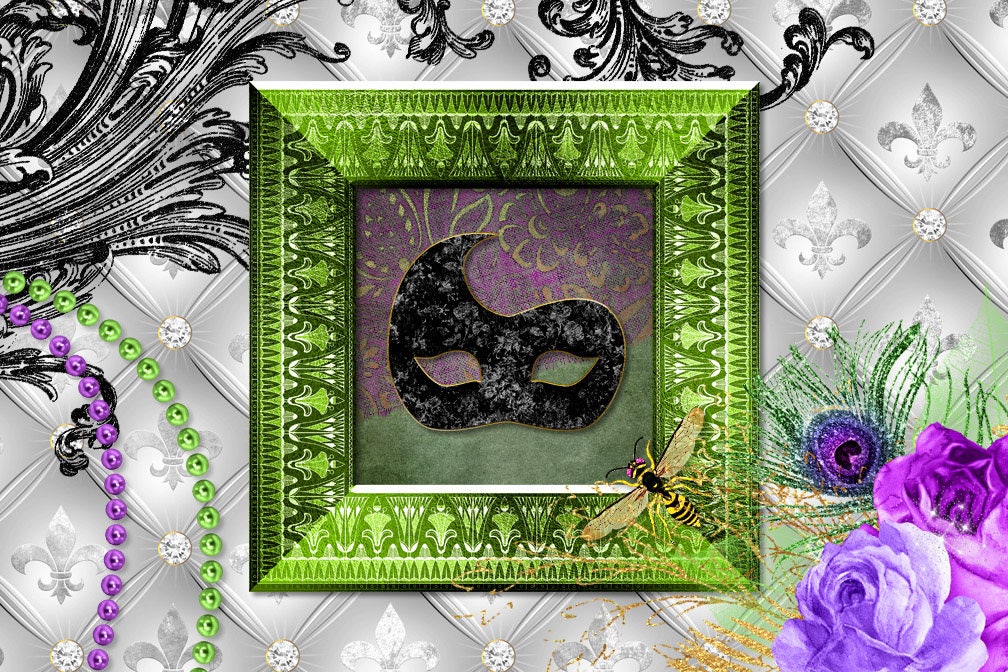 Mardi Gras Digital Scrapbooking Kit Digital Papers Mask - Etsy