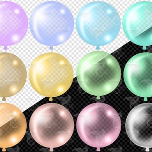 Rainbow Pastel Round Balloons Clipart - Digital Clip Art Graphics for ...