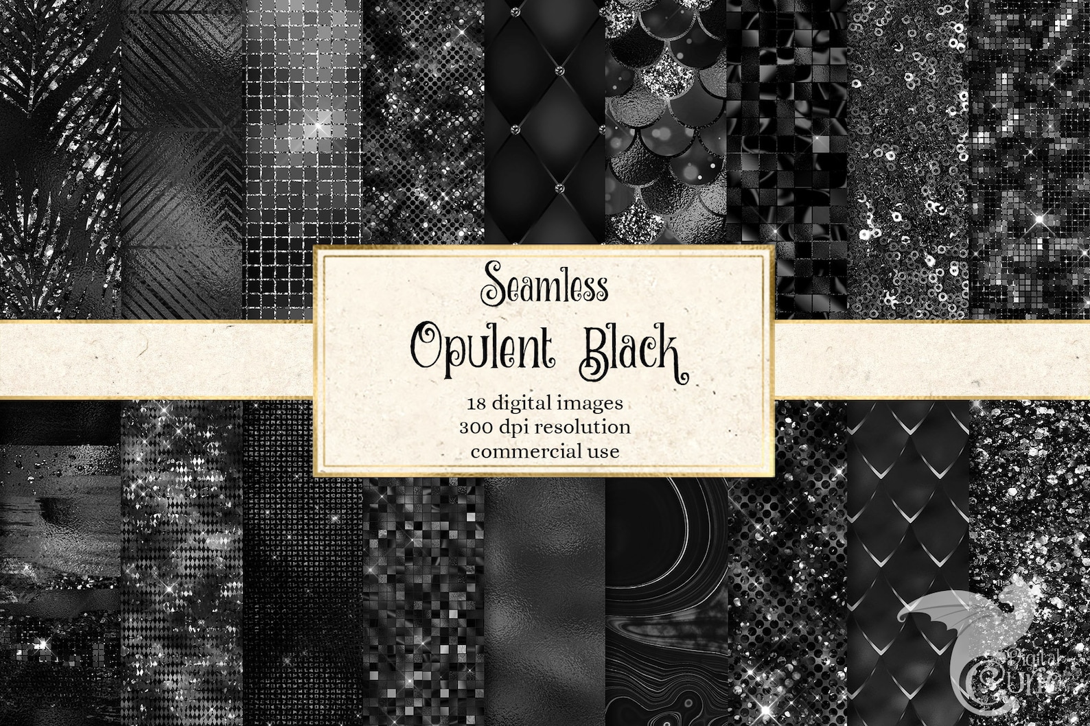 Opulent Black Digital Paper Seamless Black Scrapbook Paper - Etsy
