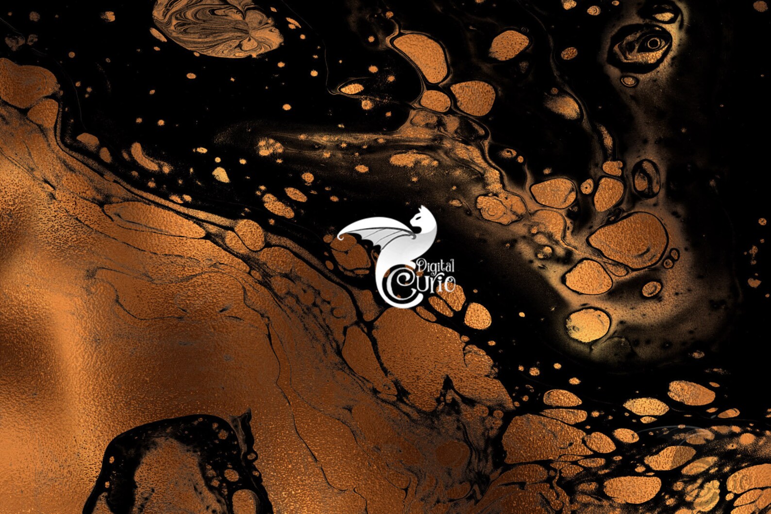 Black and Copper Digital Paper Liquid Acrylic Pour Textures - Etsy