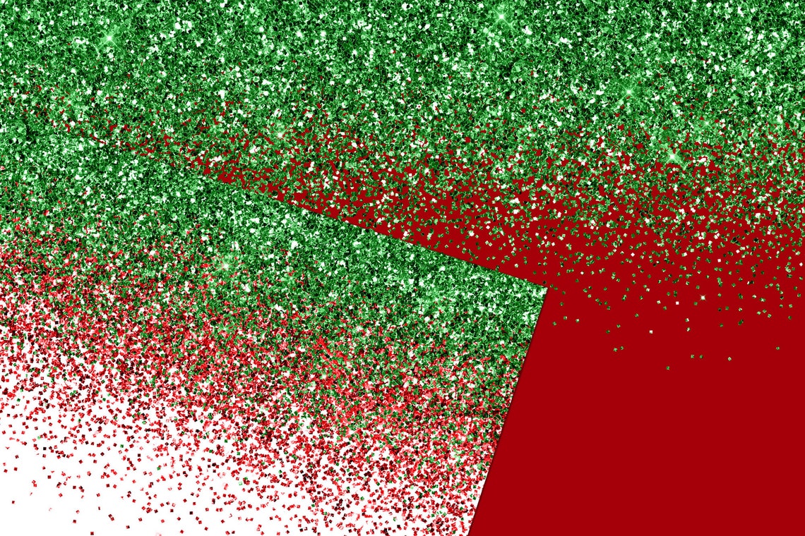 Sparkling Christmas Glitter Digital Paper – Red and Green Confetti ...