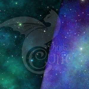 Space Backgrounds Digital Paper - Galaxy Textures With Starry Night ...