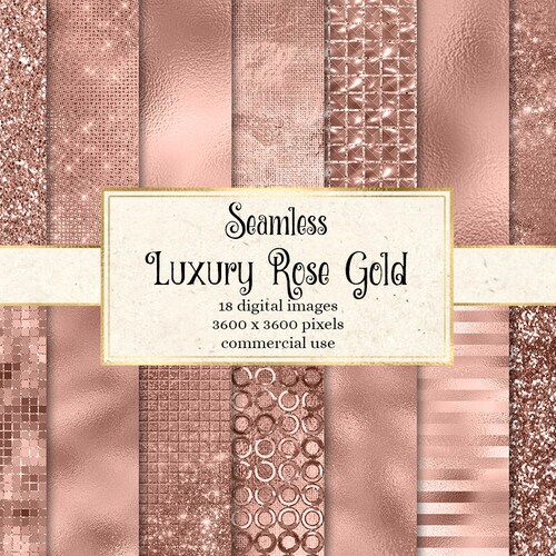 Rose Gold Digital Paper Scrapbook Paper Blush Pink Rose - Etsy