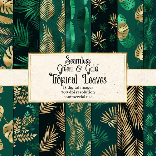 Jungle Floral Digital Paper Seamless Tropical Flower - Etsy