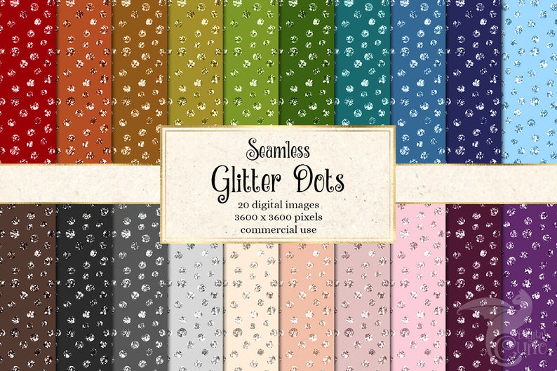 Glitter Dots Digital Paper, Seamless Sparkle Patterns (digital Download ...