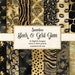 Black and Gold Glam Digital Paper, Seamless Black and Gold Glitter Glam ...