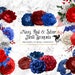Navy Red and Silver Floral Bouquets Clipart Red and Navy Blue - Etsy