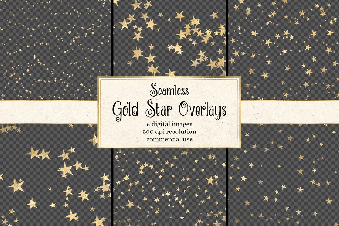 Seamless Gold Star Overlays, PNG Patterns (digital Download) - Etsy