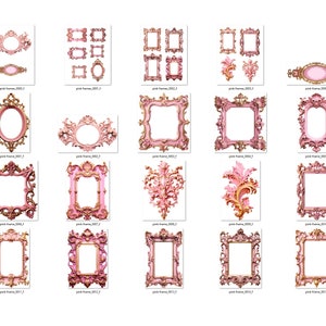 Pink Rococo Frames Clipart - Antique Baroque Vintage Clip Art Graphics ...