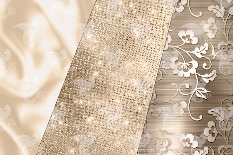 Champagne Glitter Textures – Seamless Metallic Digital Paper (digital ...