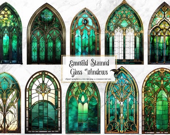 Cathedral Stained Glass Seamless Patterns Pack | Set of 16 Digital ...