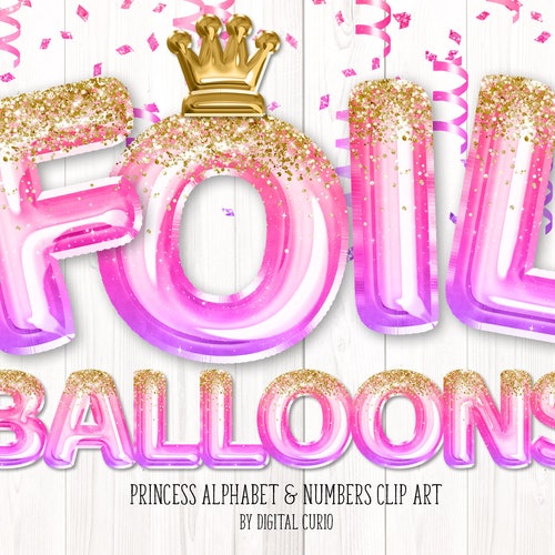 Silver Foil Balloon Script Alphabet Clip Art Digital Instant - Etsy