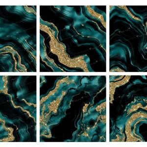 Teal Gold Glitter Agate Digital Paper, Seamless Backgrounds (JPG) - Etsy
