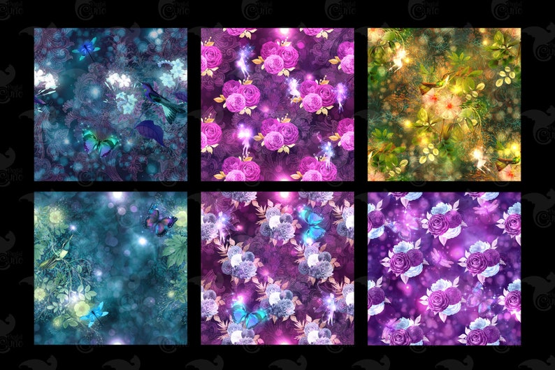 Fae Garden Digital Paper Seamless Magic Fantasy Backgrounds - Etsy