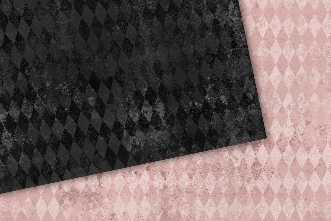 Distressed Harlequin Digital Paper, Gothic Grunge, Scrapbook (digital ...