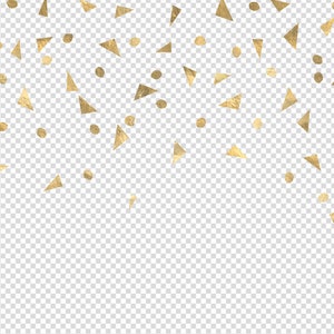 Gold Confetti Frames Clipart, 5x7 Party Border Overlays in PNG Format ...
