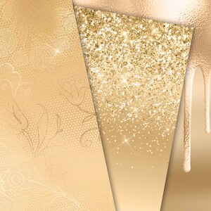 Gold Bling Digital Paper, Glitter and Foil Backgrounds With Metallic ...