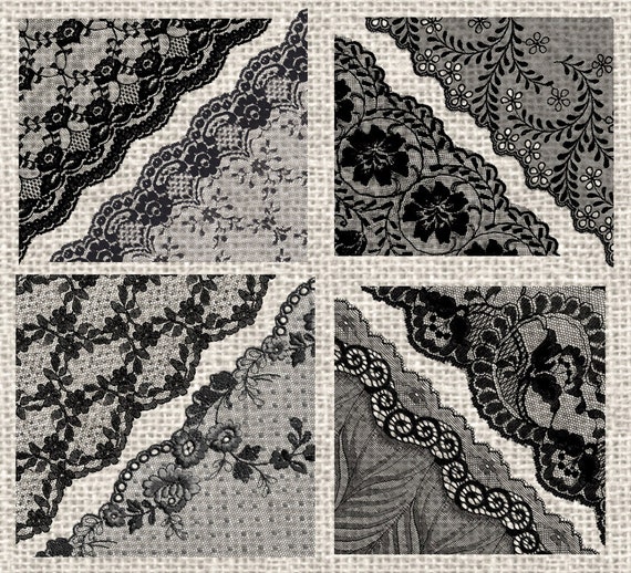 Digital Black Lace Border