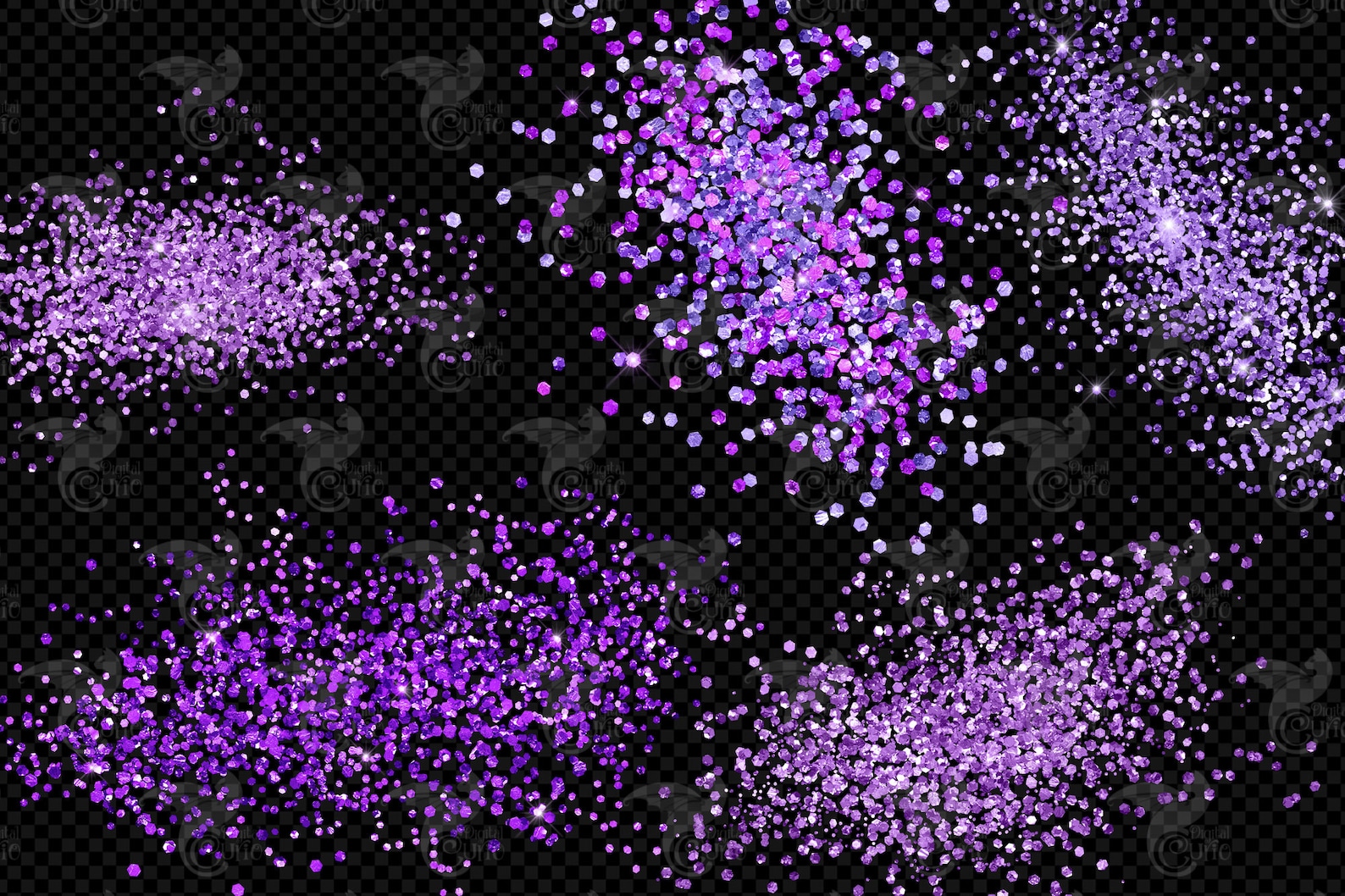 Chunky Purple Glitter Overlays Digital Glitter Png Overlays - Etsy