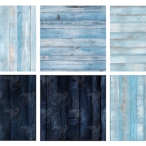 Blue Wood Textures Digital Paper, Seamless Rustic Wood Digital Paper ...