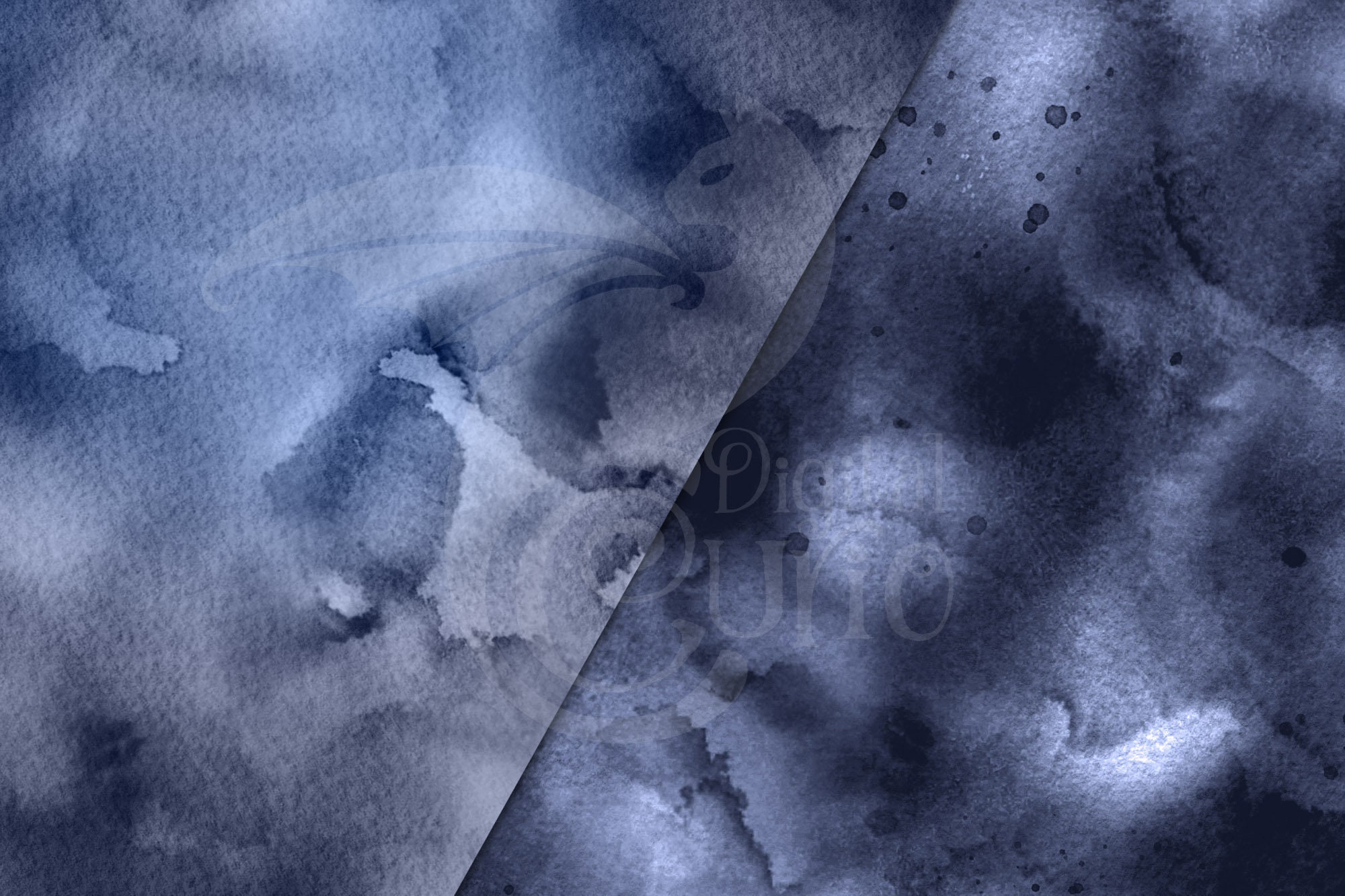 Navy Blue Watercolor Digital Paper Seamless Watercolor - Etsy