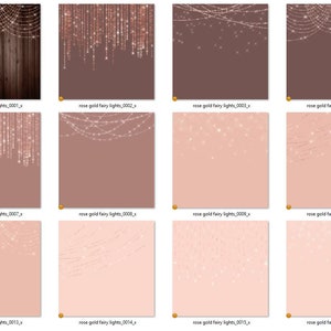 Blush and Rose Gold Fairy Lights Digital Paper, Rose Gold Lights ...