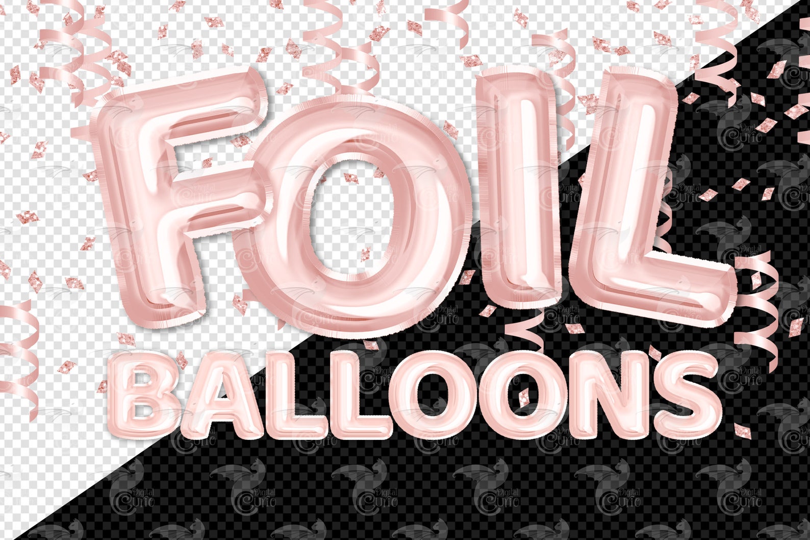 Blush Pink Foil Balloon Alphabet Clip Art – PNG Graphics (digital ...