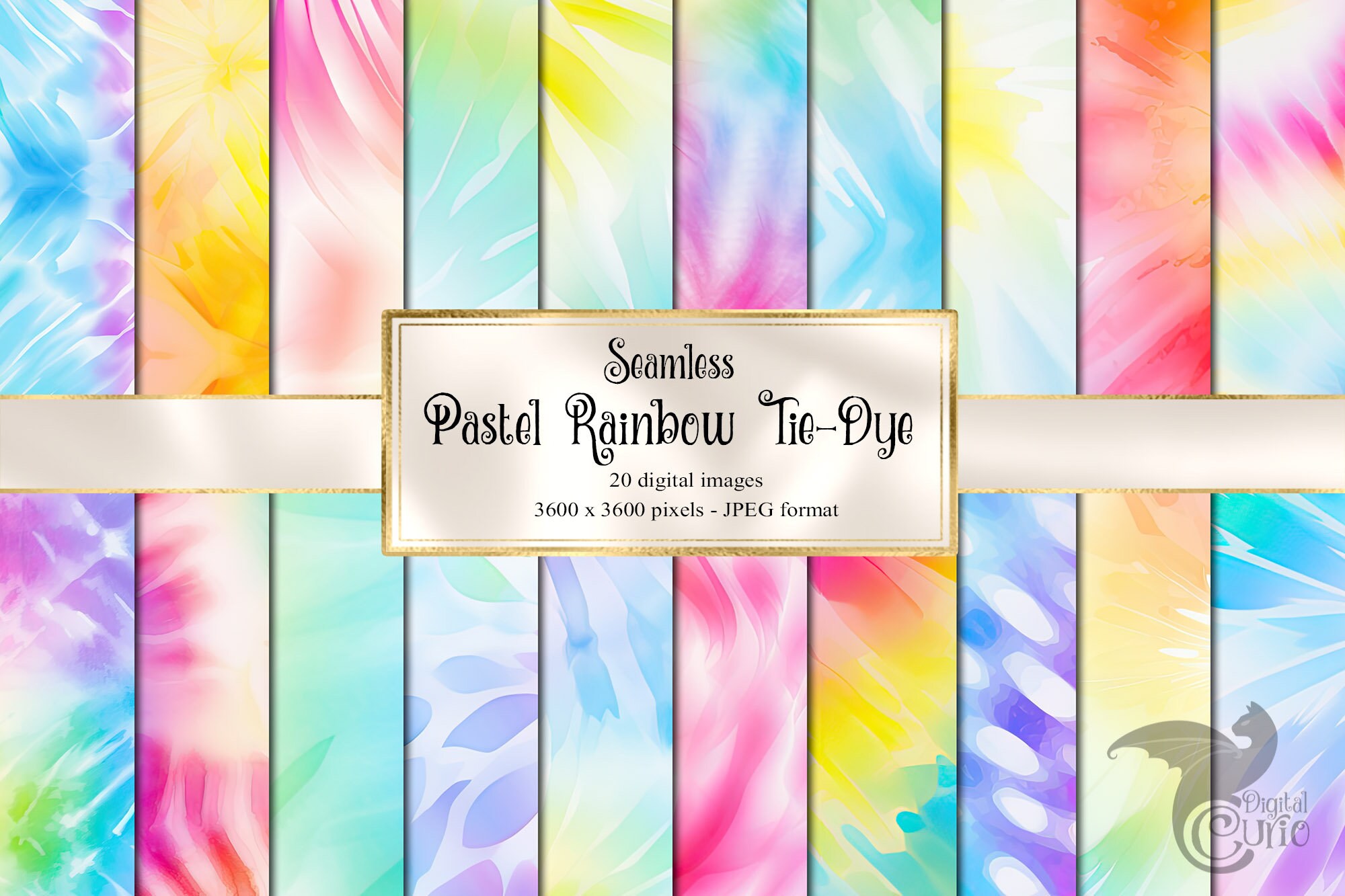 Pastel Rainbow Tie Dye Background