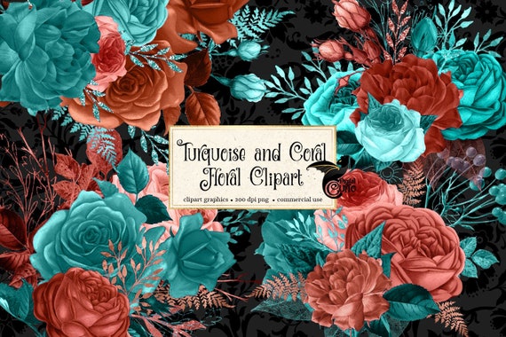 Coral And Teal Pattern