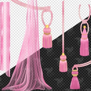 Pink Shimmer Curtains Clipart, Digital Curtain Backdrop Clip Art ...