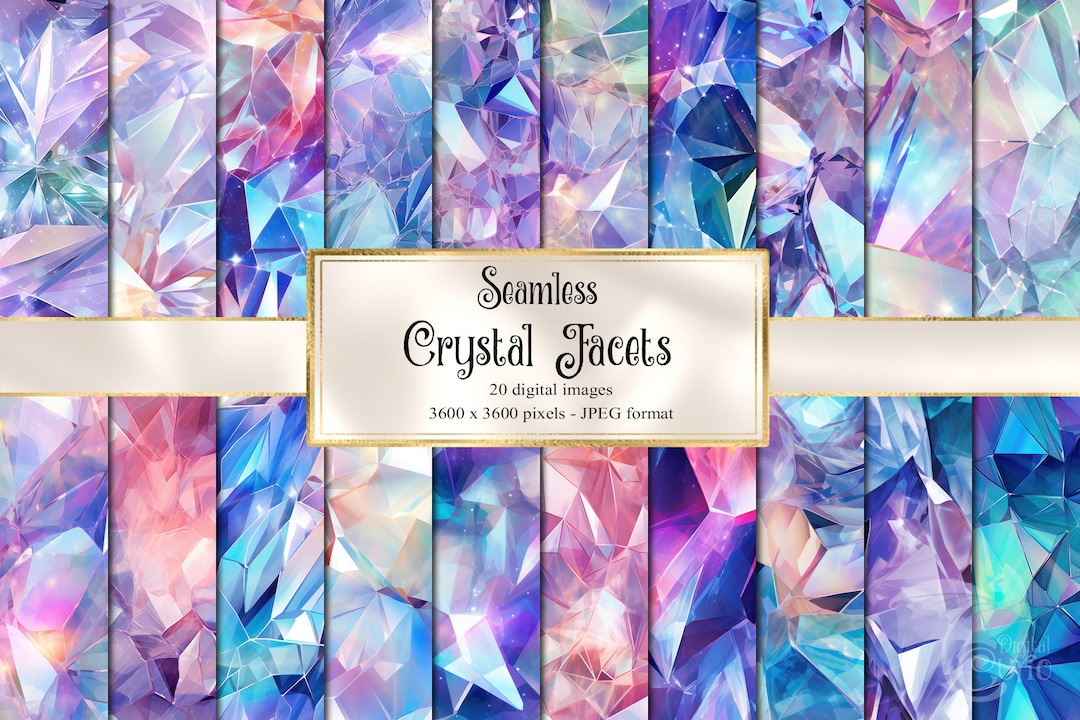 Crystal Facet Textures - Digital Printable Sparkling Diamond Pattern ...