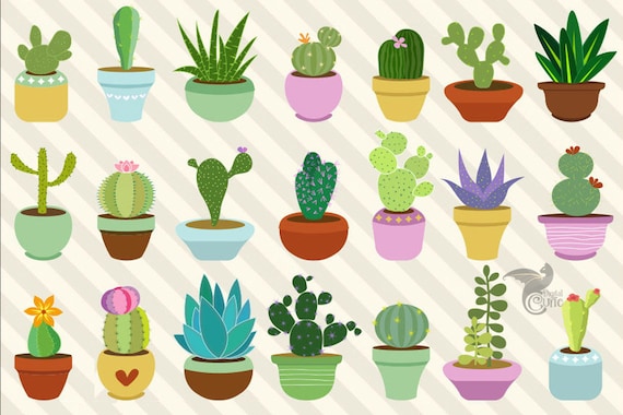 Embellishments Cacti and Succulents Clip Art Paper, Party & Kids etna ...
