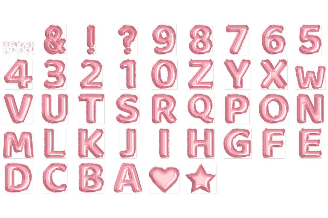Pink Foil Balloon Alphabet Clip Art Digital Instant Download - Etsy