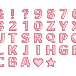 Pink Foil Balloon Alphabet Clip Art - Digital Instant Download Graphics ...