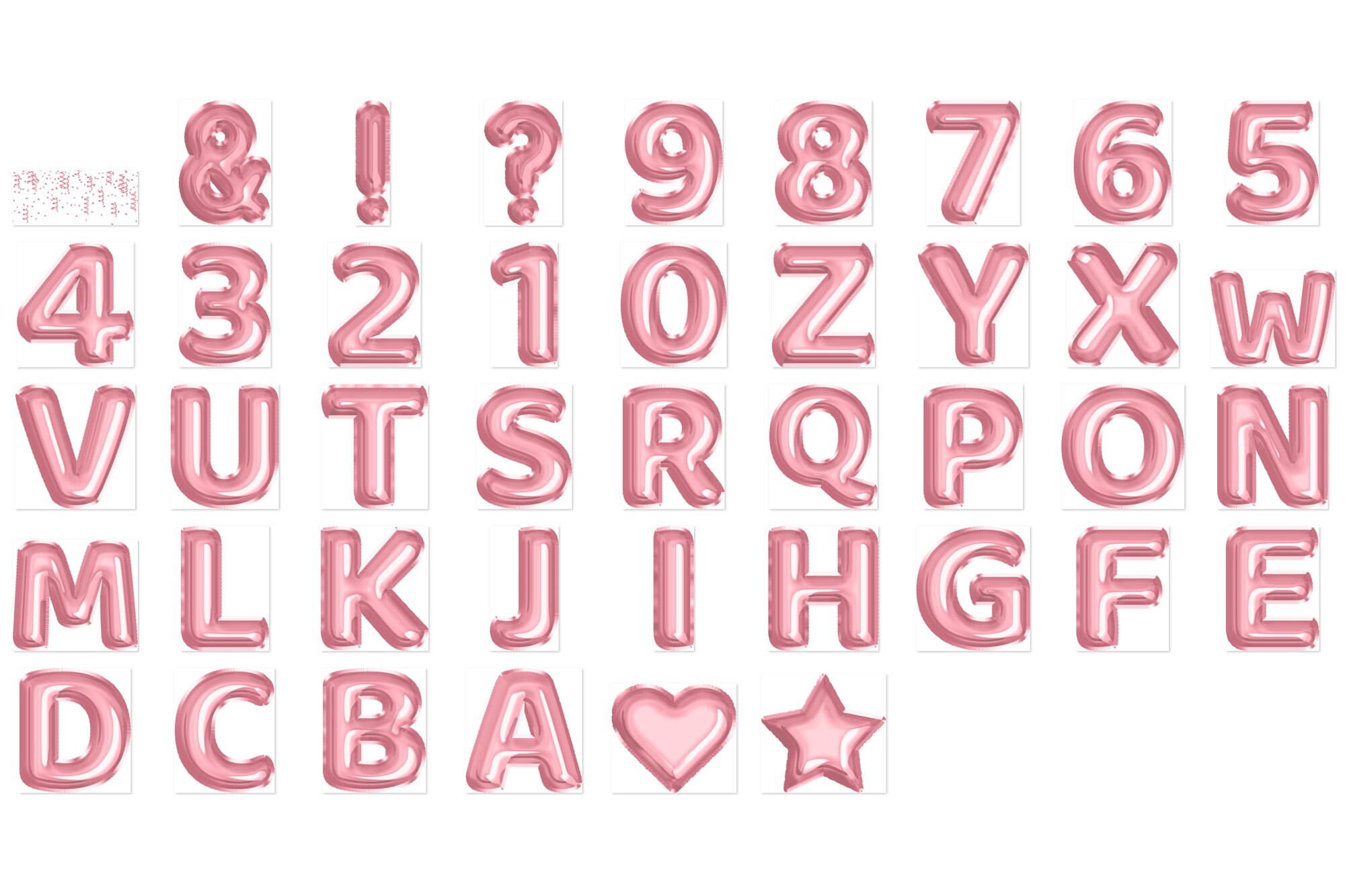 Pink Foil Balloon Alphabet Clip Art Digital Instant Download - Etsy