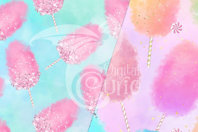 Cotton Candy Sparkle Digital Paper Seamless Rainbow Pastel - Etsy
