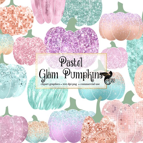 Pastel Pumpkins Watercolor Clipart for Instant Download Pink - Etsy