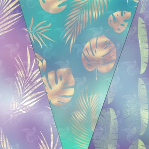 Tropical Shimmer Digital Paper, Seamless Green and Gold Fantasy ...