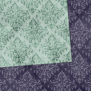 Vintage Damask Digital Paper - Seamless Damask Patterns and Distressed ...