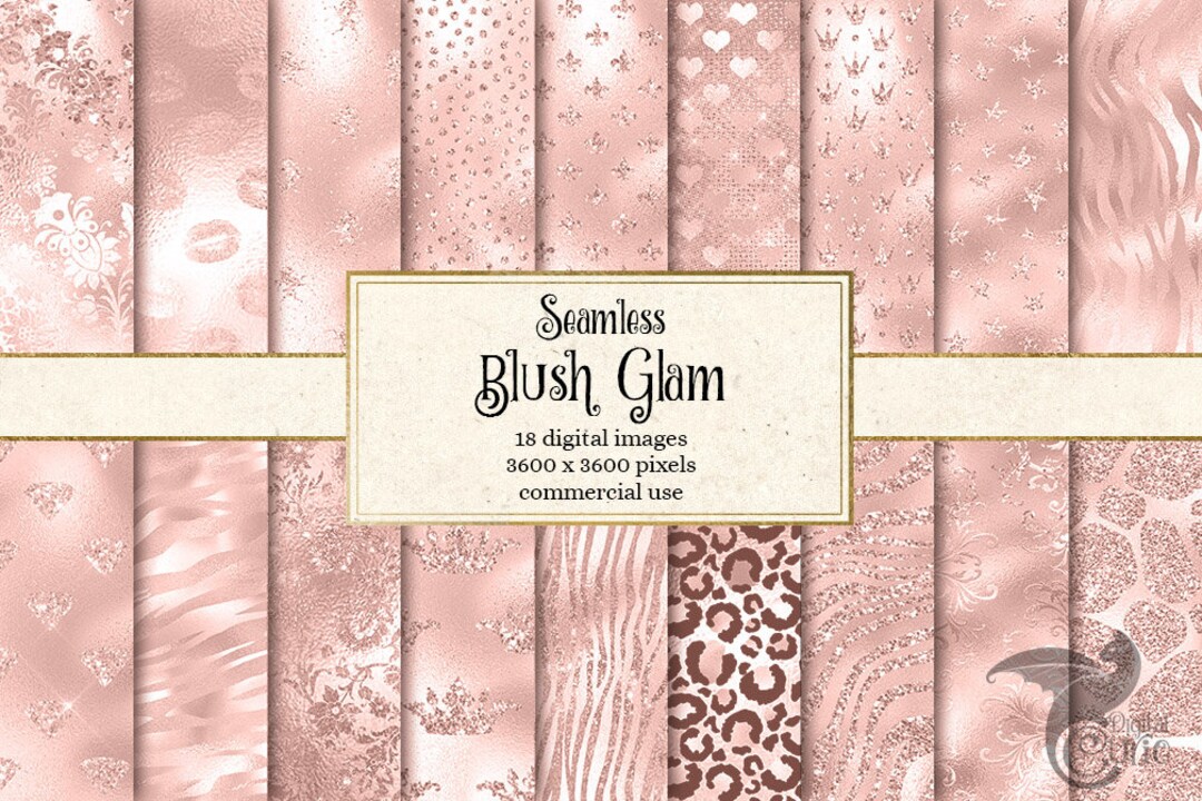Blush Glam Digital Paper, Seamless Pink Luxury Sequin Foil Glitter ...
