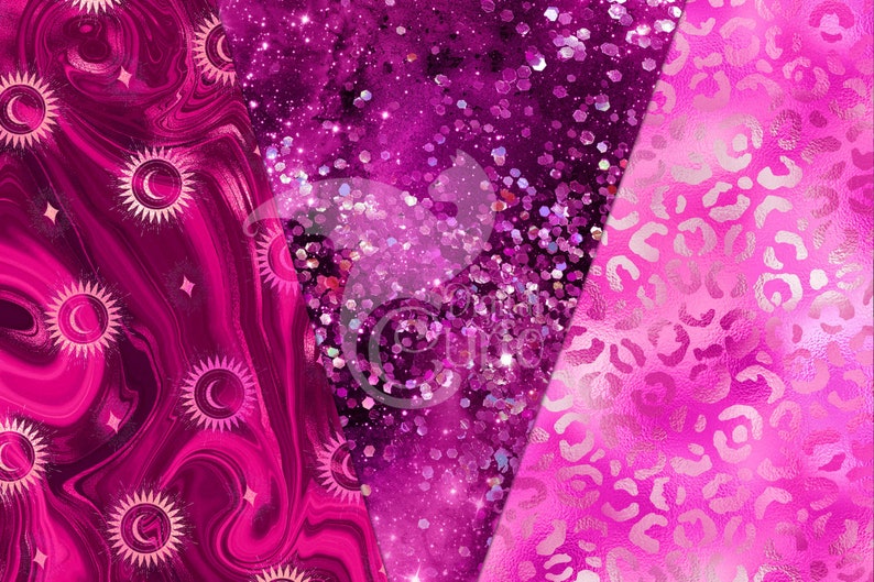 Magenta Shimmer Digital Paper – Glitter Foil Textures (seamless ...
