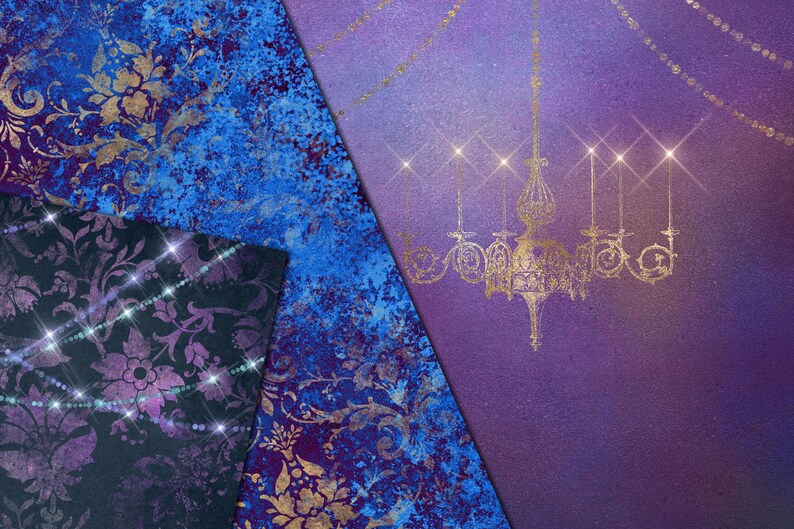 Peacock Enchantment Digital Paper, Fairy Lights Backgrounds (digital ...