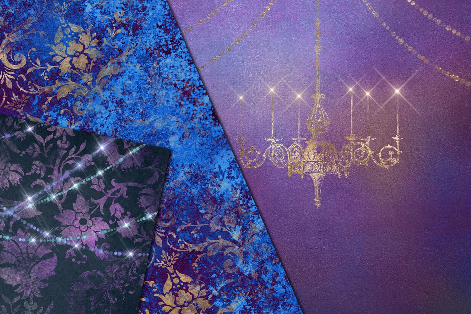 Peacock Enchantment Digital Paper Fantasy Backgrounds | Etsy