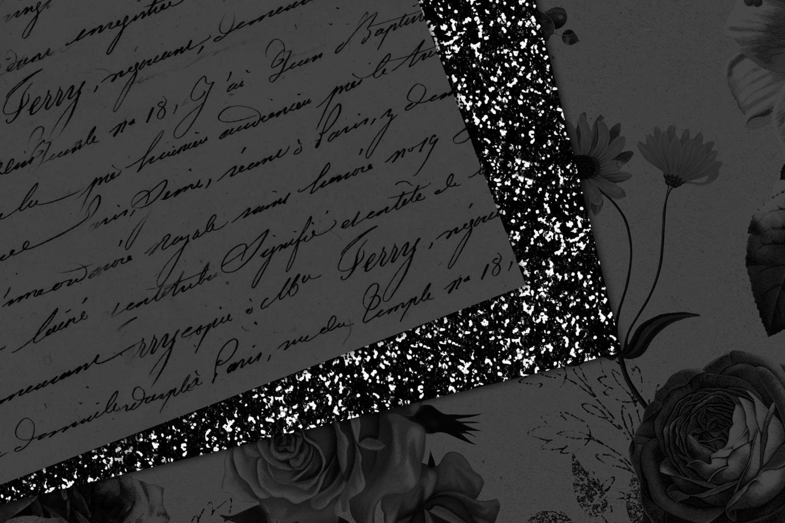 Noir Digital Paper - Seamless Black Patterns With Glitter for Instant ...