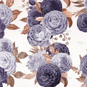 Heather and Rose Gold Floral Bouquets Clipart, Digital Instant Download ...