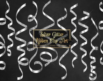 Silver Ribbon Clip Art - Etsy