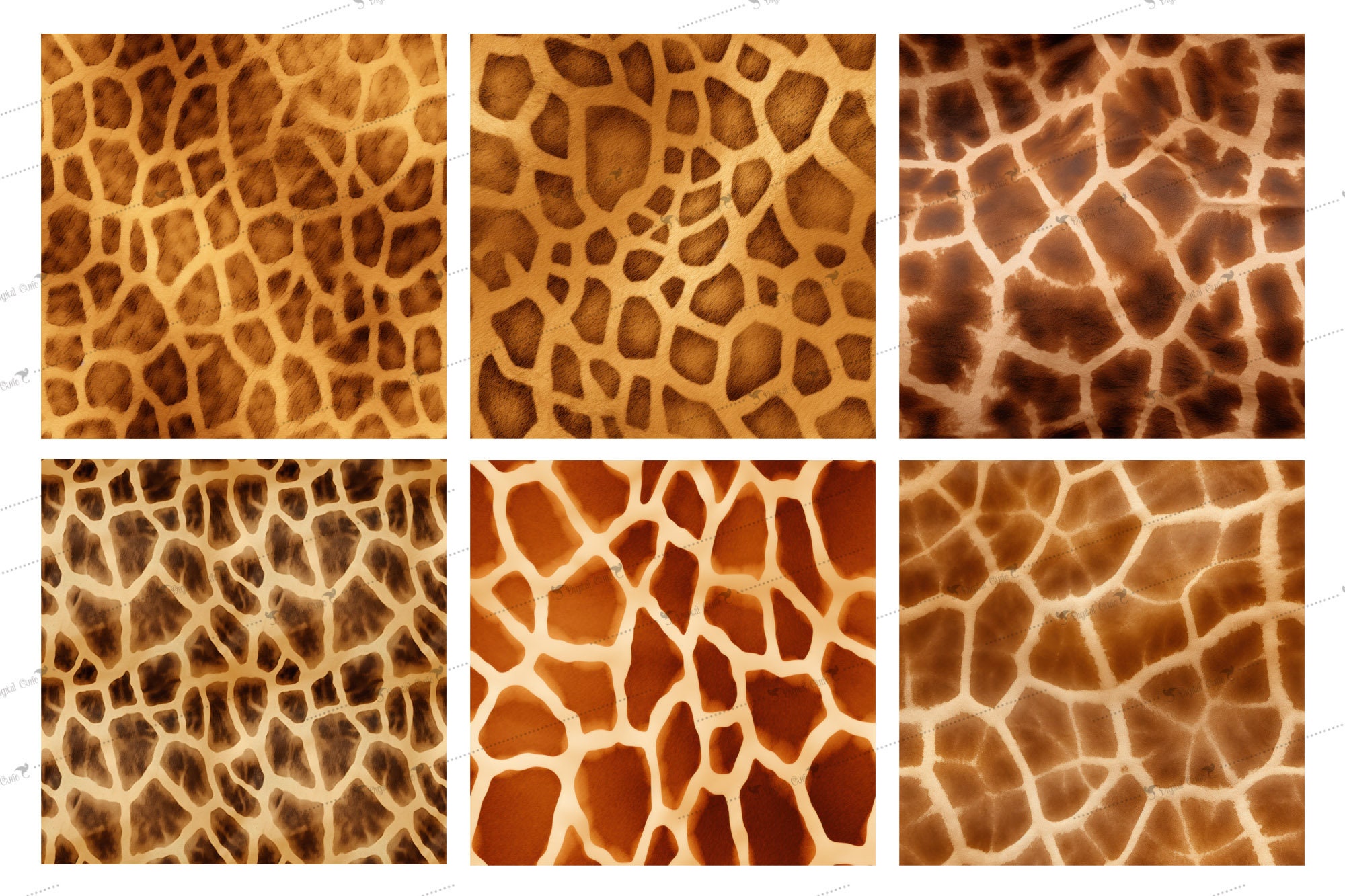 Giraffe Print Digital Paper, Seamless Fur Textures (digital Download ...