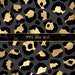 Black and Gold Leopard Digital Paper, Seamless Leopard Spot Patterns ...